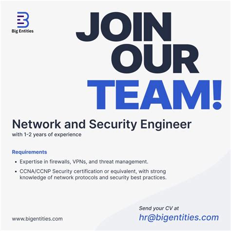 Hiring Networkengineer Cybersecurity Jobopportunity Bigentities