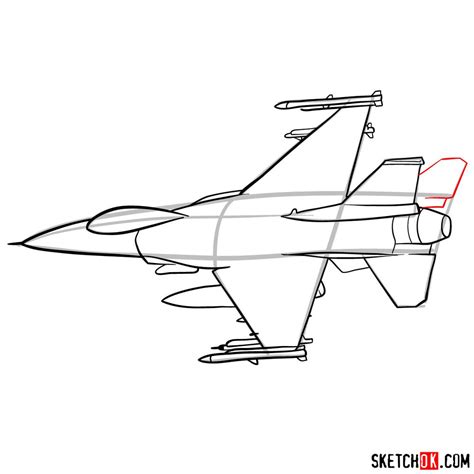 How To Draw Lockheed Martin F 16 Fighting Falcon Sketchok