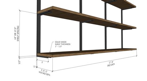 Shelf Dimensions Guide Wall Mounted Shelving Sizes Vault Furniture