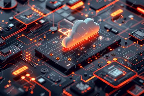 Cloud Computing Network 3d Illustration Premium Ai Generated Image