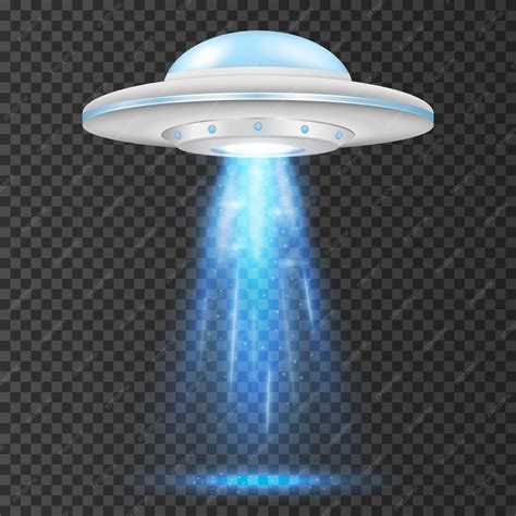 Premium Vector Ufo Alien Spaceship With Blue Lights Isolated On Background Vector Illustration
