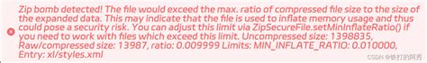 Zip Bomb Detected The File Would Exceed The Max Ratio Of Compressed