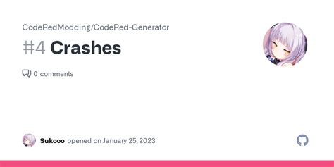 crashes · issue 4 · coderedmodding codered generator · github
