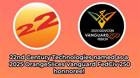 Were Thrilled To Announce That 22nd Century Technologies Has Been Placed On The 2025
