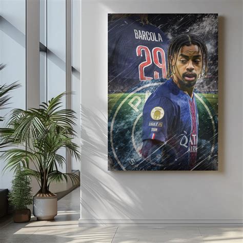 Bradley Barcola Psg Football Player Poster Wall Art Soccer Print Etsy