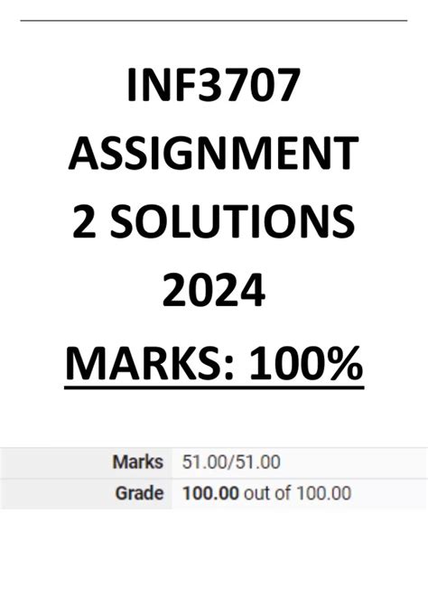 Inf3707 Assignment 2 Answers 2024 100 Pass Mark Database Management And Implementation