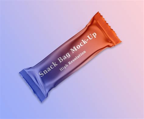 스낵 백 모형 바 및 초콜릿 바 포장 모형 프리미엄 Psd 파일