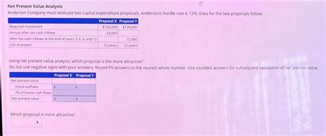[solved] net present value analysis anderson company must
