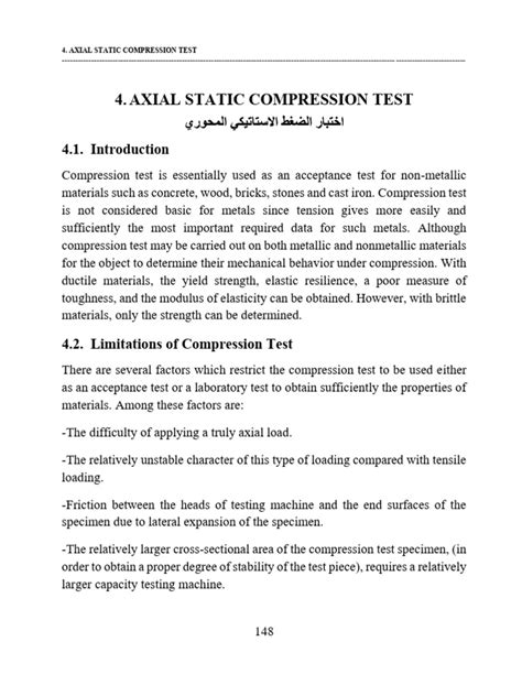 4 Axial Static Compression Test Pdf Deformation Engineering Strength Of Materials