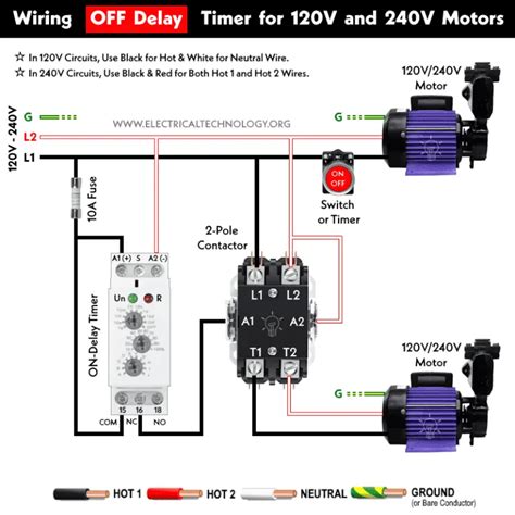 Wiring Multifunction ON OFF Delay Timer For V V Motors