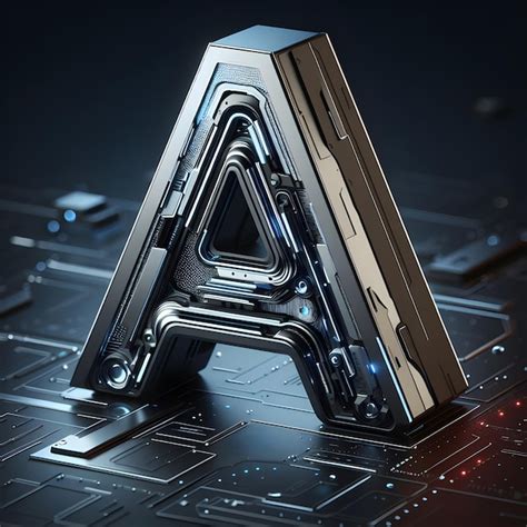 Premium Photo Futuristic 3d Rendered Tech Letter A
