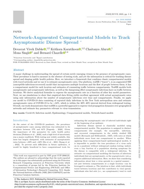pdf network augmented compartmental models to track asymptomatic