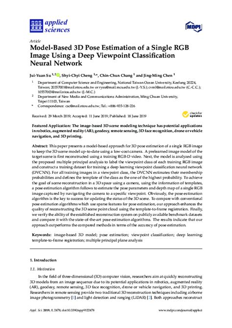 pdf 3d pose estimation from rgb images using deep learning
