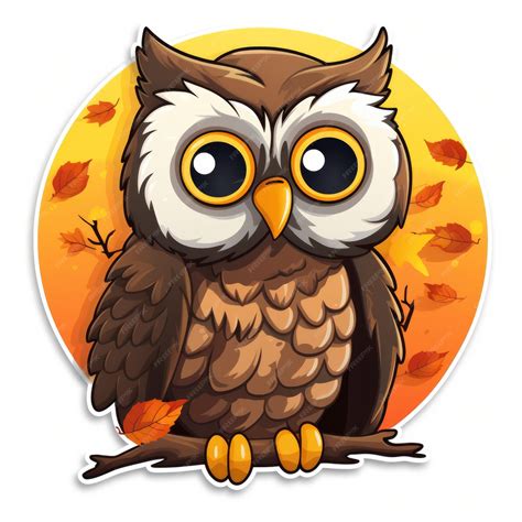 Premium Ai Image Autumn Owl Clipart Isolated Over White Background