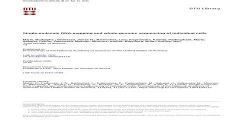 Pdf Single Molecule Dna Mapping And Whole Genome Sequencing Of