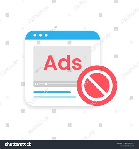 Ad Block Concept Illustration Flat Design Stock Vector Royalty Free 2238090053 Shutterstock