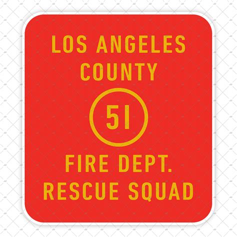 Emergency Los Angeles County Fire Dept Squad 51 Sticker M00nshot