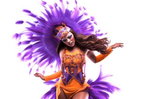 Brazilian Wearing Samba Costume Premium Ai Generated Image