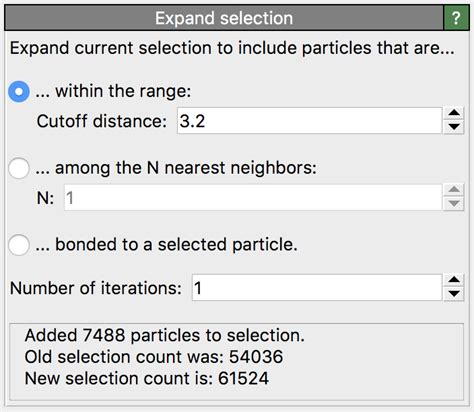 Expand Selection — Ovito User Manual 3130 Documentation
