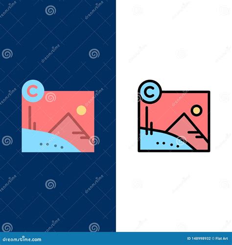 Artwork Business Copyright Copyrighted Icons Flat And Line Filled