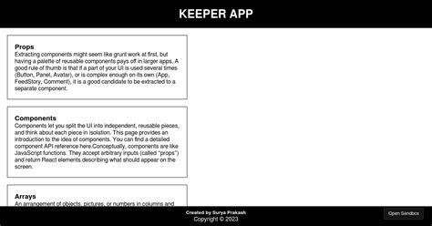 Keeper App 2 Props Array Map Func Codesandbox Keeper App 2 Props Array Map Func Codesandbox