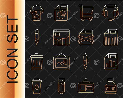 Set Line Glue Document With Graph Chart Paper Shredder Shopping Cart
