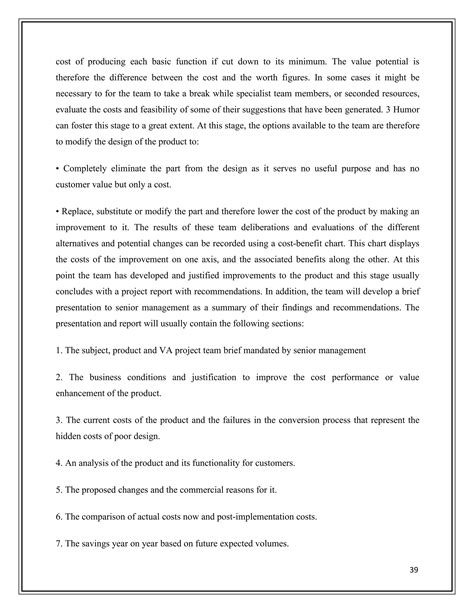 A Study Report On Value Analysis And Value Engineering Vave Pdf