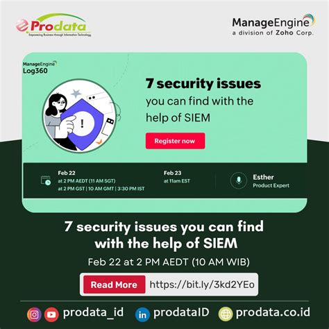 Prodata Sistem Teknologi On Linkedin Siem Manageengine Prodata Log360 Webinar Security