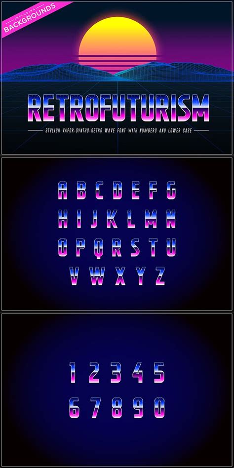 Retrofuturism Otf Vaporwave Font Retrowave Font Creator Retrowave