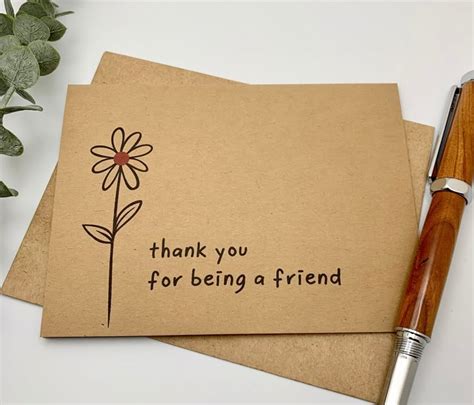 Thank You For Being A Friend Card For Friend Friendship Card