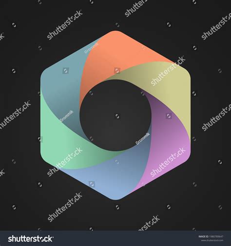 Hexagon Divided Into Six Colored Parts Stock Vector Royalty Free 1980789647 Shutterstock