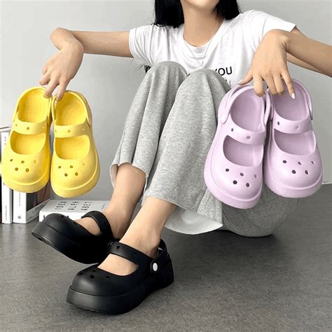 메리제인 통굽 슬리퍼 실내화 크록 록스 지비츠