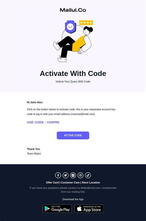 Account Activation Code Notification Email Template Template Editor Account Activation Code Notification Email Template Template Editor