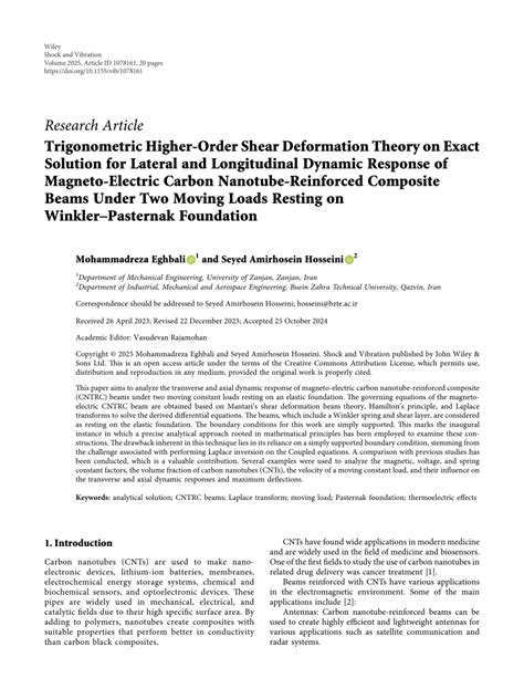 Pdf Trigonometric Higher Order Shear Deformation Theory On Exact Solution For Lateral And