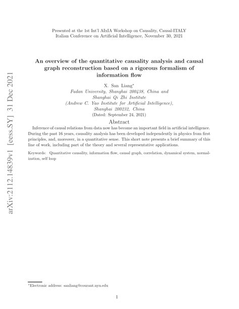 Pdf An Overview Of The Quantitative Causality Analysis And Causal