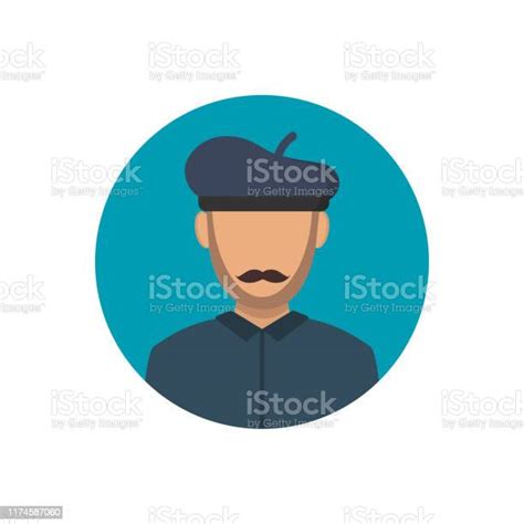 남성 화가 예술가 플랫 아이콘입니다 벡터 기호 흰색에 고립 된 화려한 그림 남자 아티스트 아바타 캐릭터 기호 로고 일러스트 플랫 스타일 디자인 개념에 대한 스톡 벡터 아트