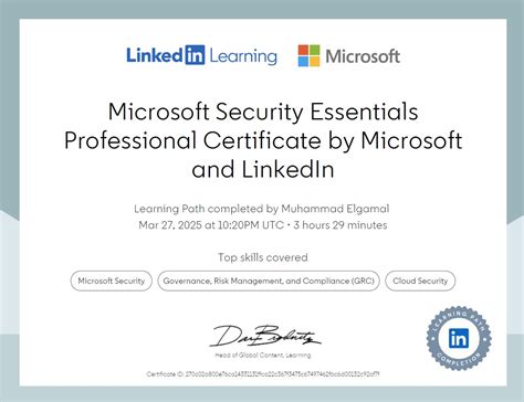 Excited To Share That Ive Just Completed The Microsoft Security Essentials Professional