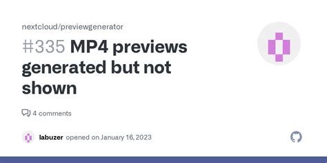 mp4 previews generated but not shown · issue 335 · nextcloud