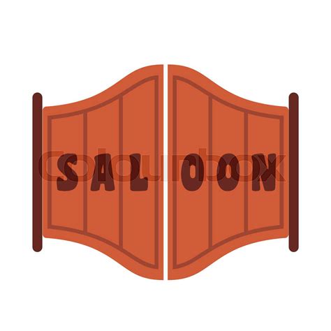 Old Western Swinging Saloon Door Vector Illustration Colourbox