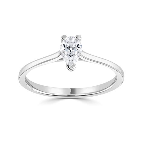 Platinum Pear Cut Diamond Solitaire Ring Robert Anthony Jewellers Edinburgh