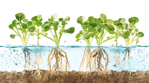 Nutrientrich Hydroponic Plant Roots With Circulating Water For
