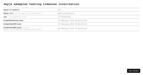 Dayjs Timezones Forked Codesandbox