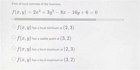 Solved Find All Local Extrema Of The