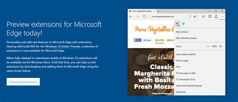 Microsoft Edge Extensions Website Goes Live