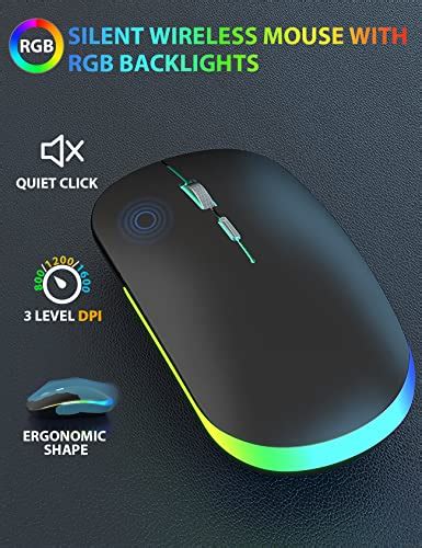 Wireless Keyboard And Mouse 7 Backlit Effects Quiet Light Up Keys Sleep Mode Phone Holder