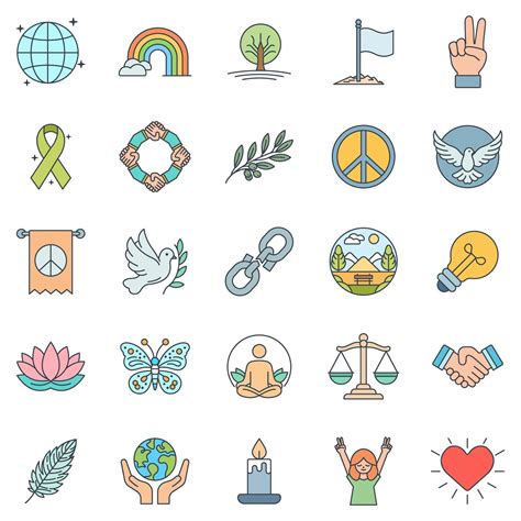 International Day Of Peace Icons Set Included Icons As Balance Scale