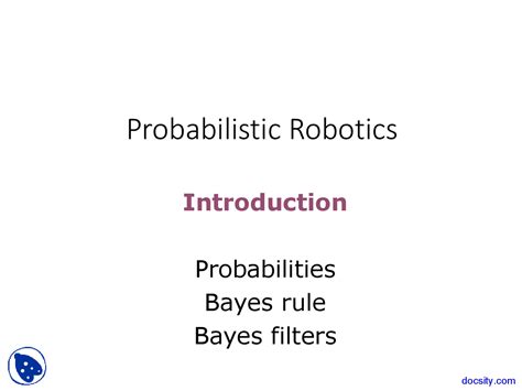 Introduction Autonomous Robots Lecture Slides Docsity