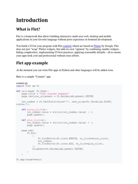 Introduction Flet | PDF | Business | Computers