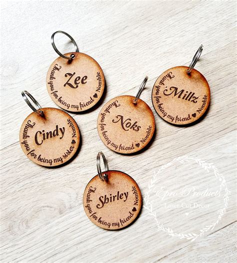 Custom Name Keyrings Round