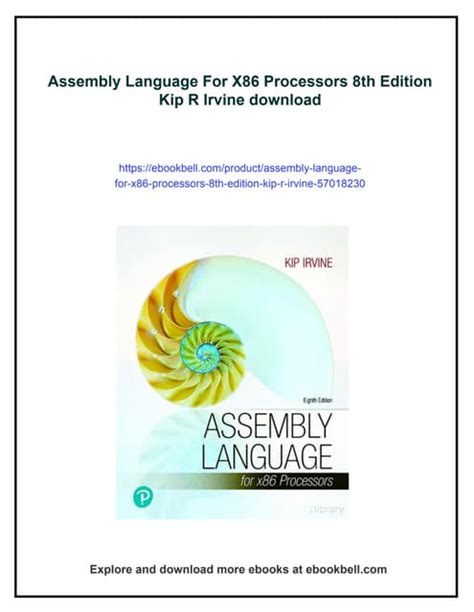 Assembly Language For X86 Processors 8th Edition Kip R Irvine Pdf